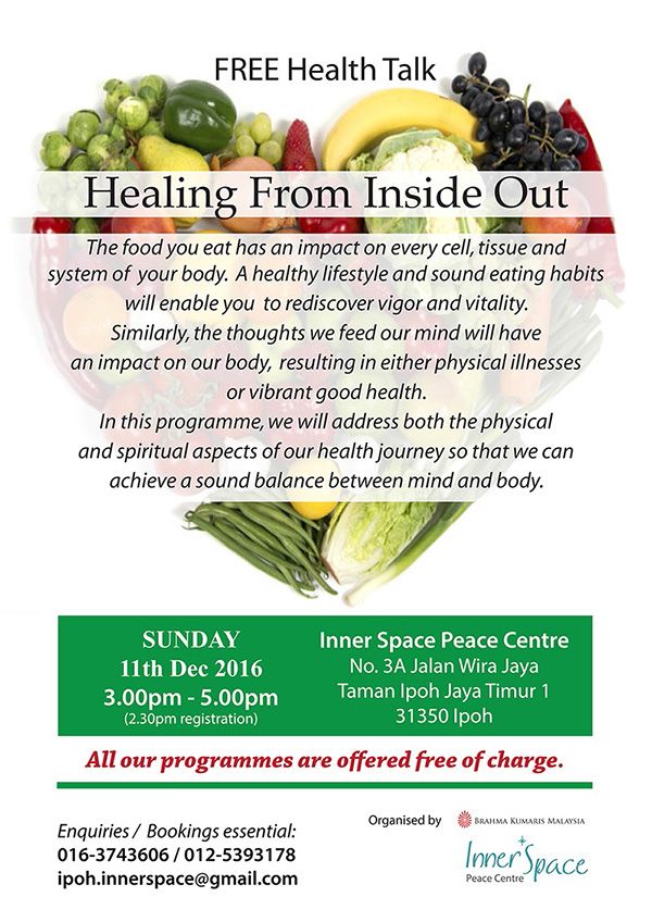 Health Talk: 'Healing from Inside Out' (11 Dec 2016) | Ipoh Echo