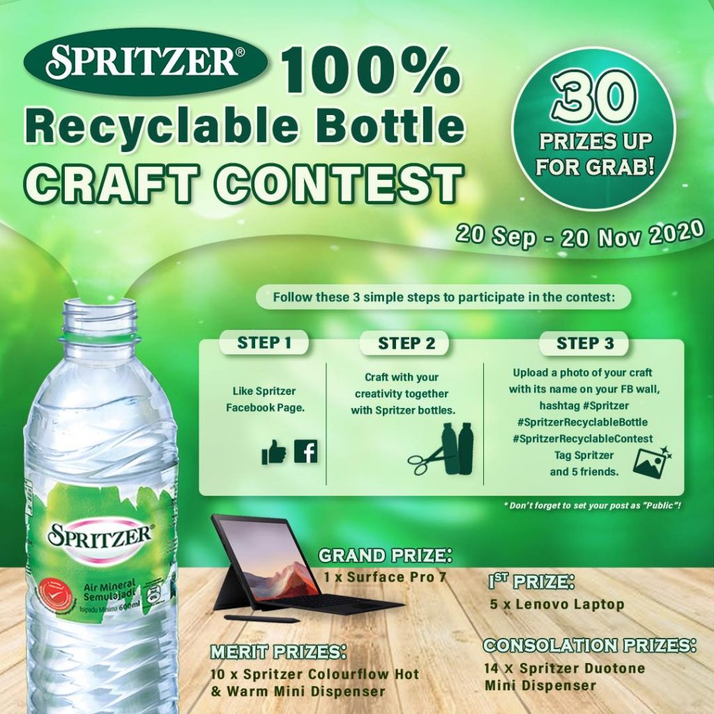 Spritzer 100% Recyclable Bottle Craft Contest | Ipoh Echo