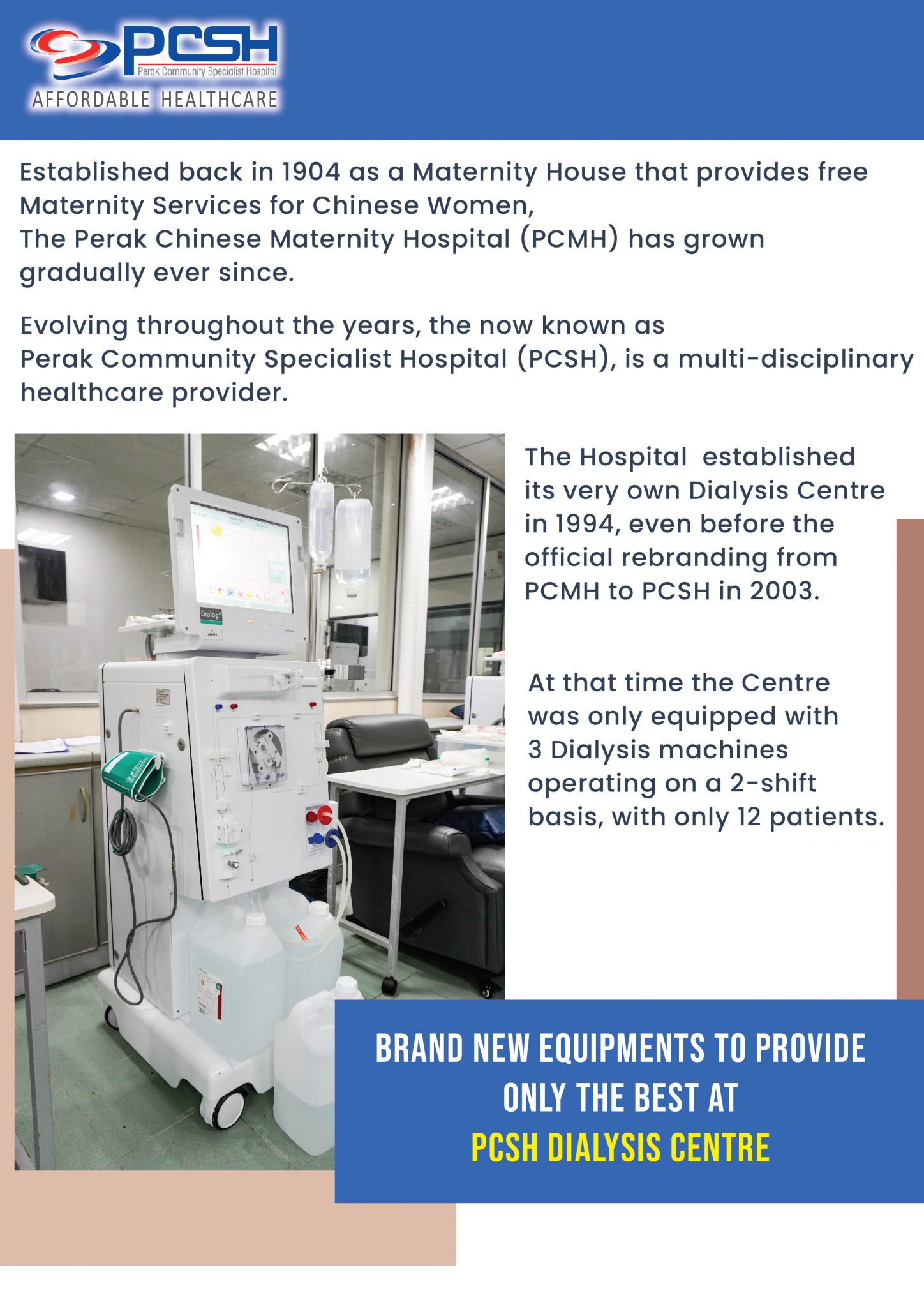 Brand New Equipment at PCSH Dialysis Centre | Ipoh Echo