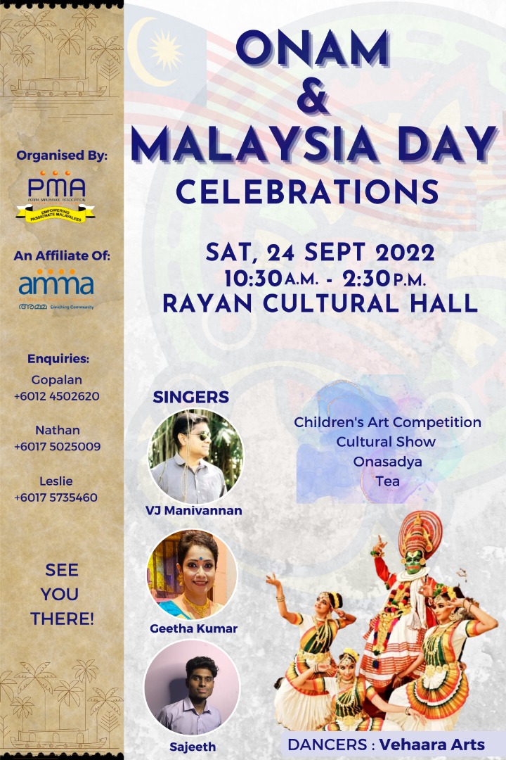 Perak Malayalee Association Organising Onam & Malaysia Day 2022 | Ipoh Echo