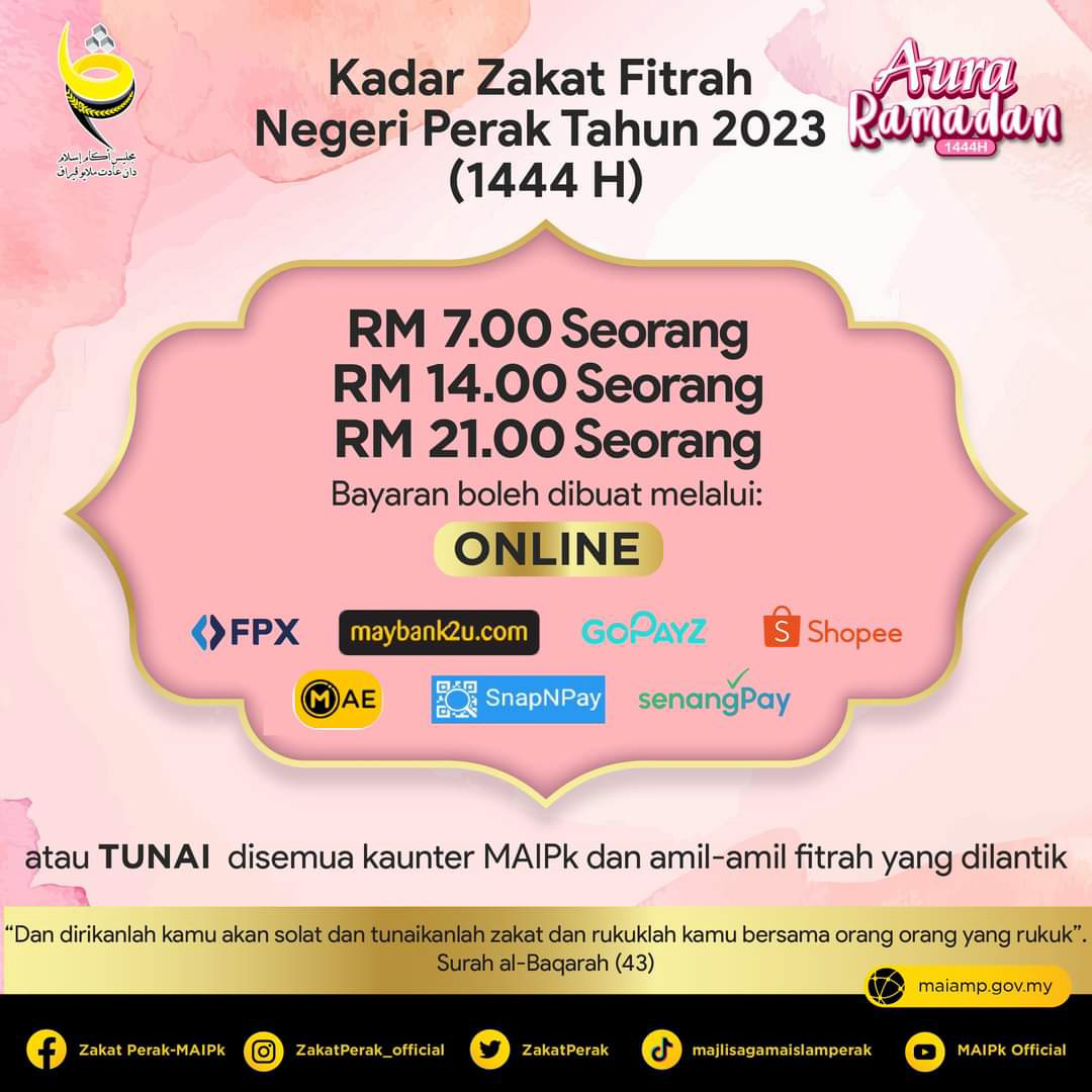 Perak Set Three Payment Options For Zakat Fitrah | Ipoh Echo