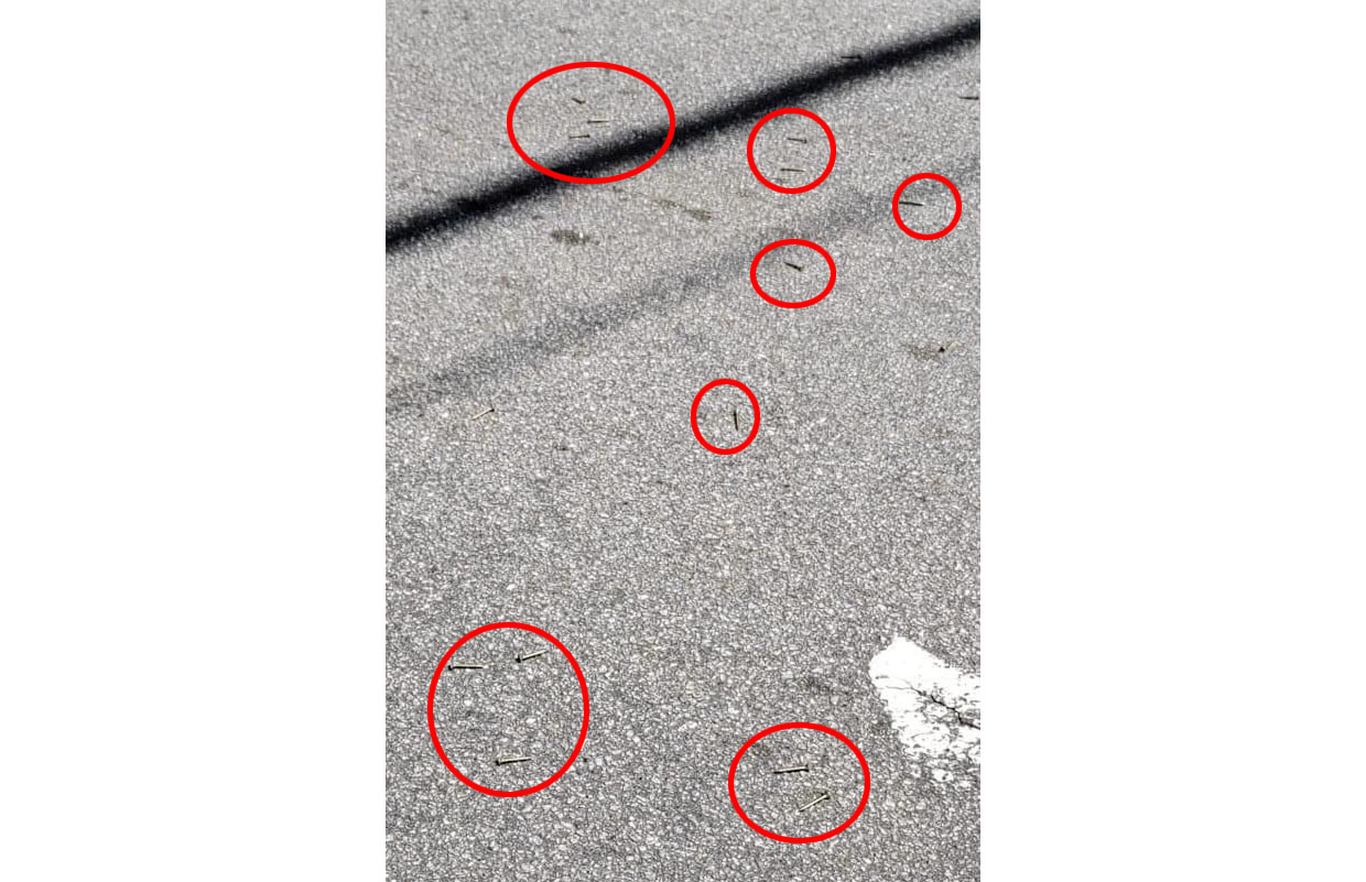 Viral on social media spread nails on the road | Ipoh Echo