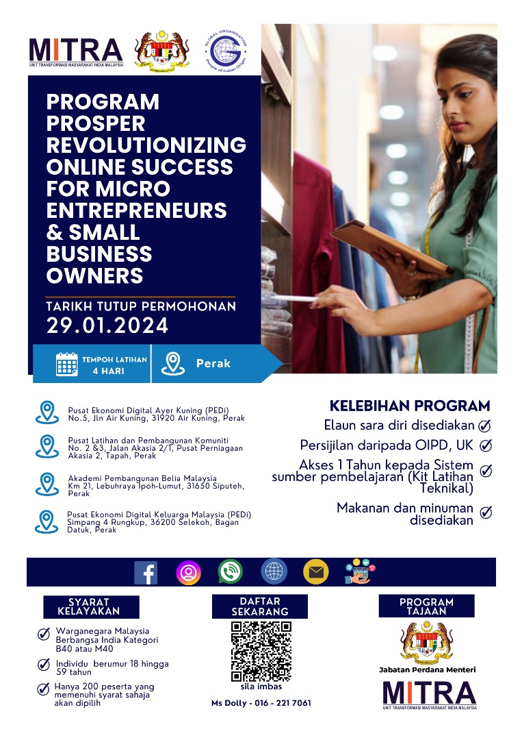 MITRA Programme for Micro Entrepreneurs and Small Business Owners | Ipoh Echo